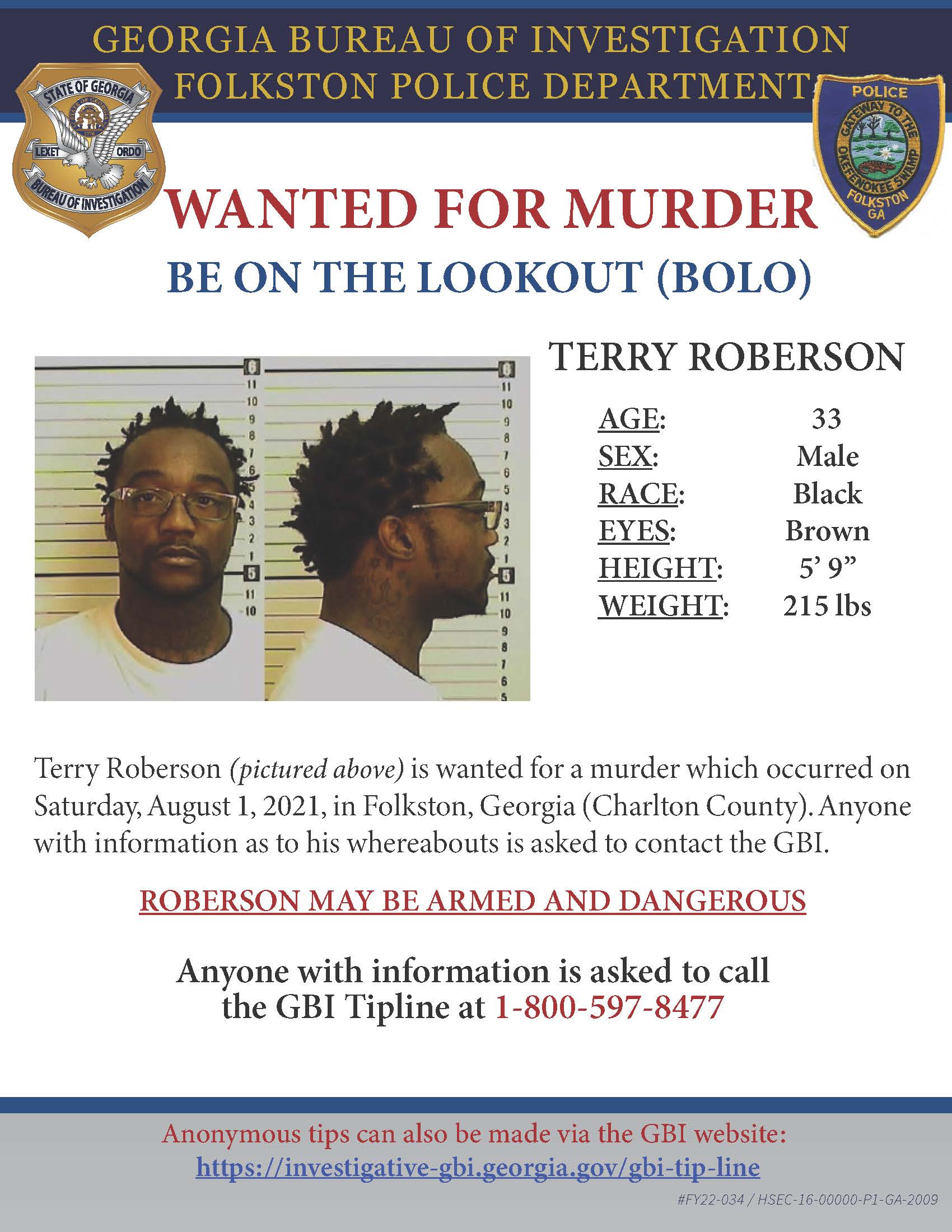 Bolo For Murder Suspect In Deadly Shooting In Folkston Georgia Bureau